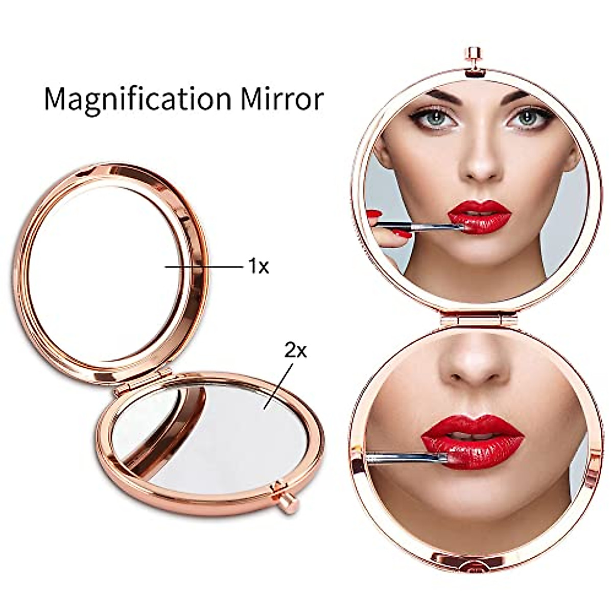 GAOLZIUY Niece Gifts Compact Mirror for Niece from Aunt, Rose Gold Niece Compact Mirror, Birthday Gifts for Niece from Aunt Uncle for Niece’s Birthday, Graduation Wedding Anniversary Christmas