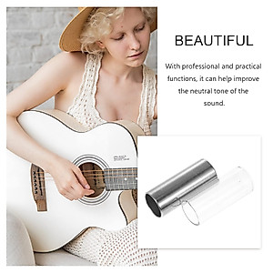 2 Pcs Guitar Slider Banjo Accessories Firm Guitar Slide Metal Slide Guitar Finger Slide Professional Guitar Slide Standard Guitar Slide Guitar Bar Stainless Steel Major Slide Rail
