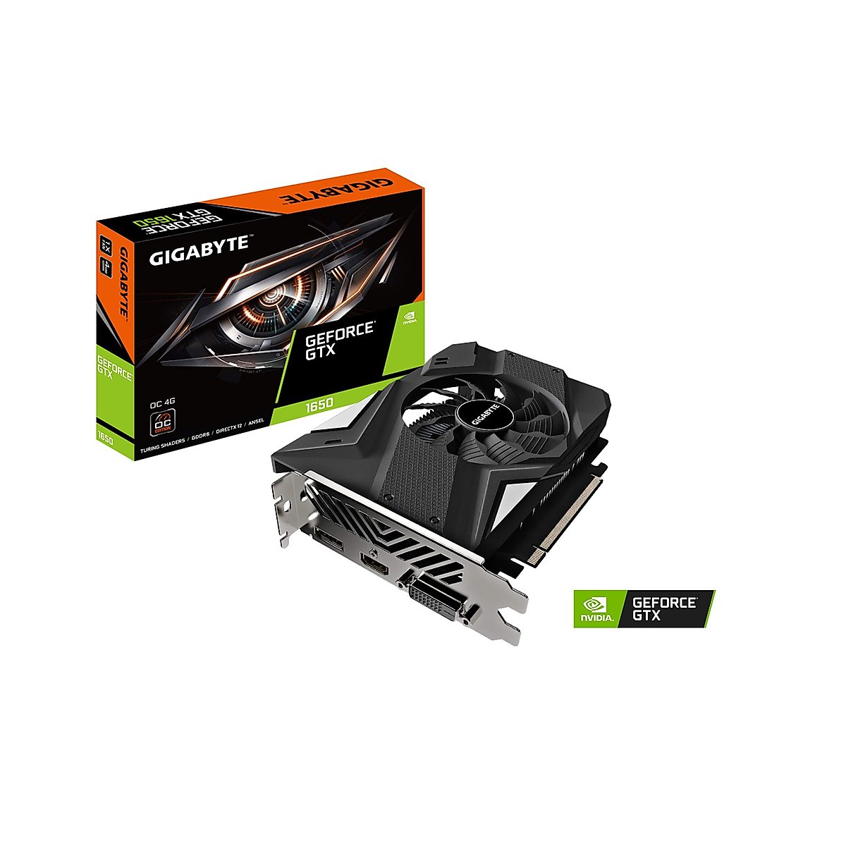 GIGABYTE GeForce GTX 1650 D6 OC 4G Graphics Card, 170mm Compact Size, 4GB 128-Bit GDDR6, GV-N1656OC-4GD REV2.0 Video Card