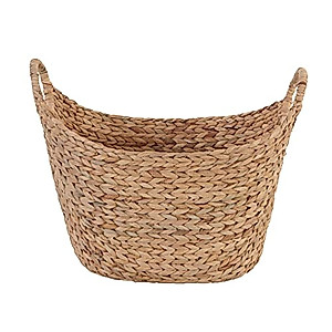 Set of 2 Large Natural Water Hyacinth Boat Basket