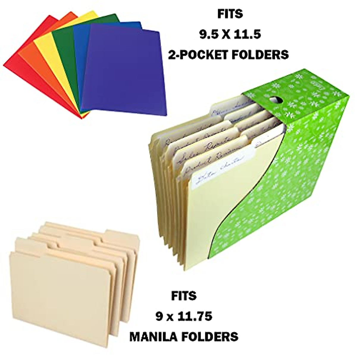 Evelots Set of 6 Magazine File Holder-Organizer-Full 4 Inch Wide-Floral-With Label