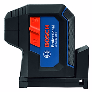 Bosch GPL100-30G 125ft Green 3-Point Self-Leveling Laser with VisiMax Technology and Integrated 360° MultiPurpose Mount