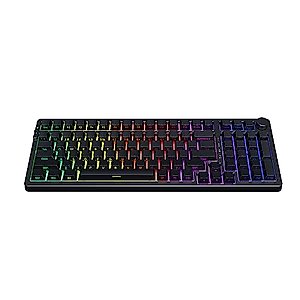 NACODEX AK992 99 Key Hot Swappable RGB Gasket Mount Keyboard | OEM PBT Side Engraved Keycaps | 4000mAh Bluetooth /2.4G /Wired PC Gaming Custom Keyboard with Volume Knob