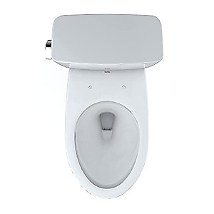 TOTO Drake Two-Piece Elongated 1.28 GPF TORNADO FLUSH Toilet with CEFIONTECT, Cotton White - CST776CEG#01