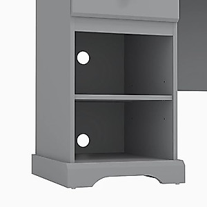 Agnus.W Wood Kids Desk with 1 Drawer and 2 Shelf Storage, Gray