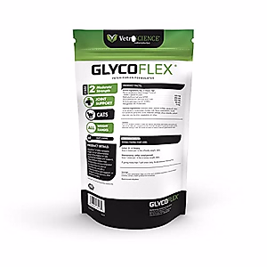 Vetriscience Glycoflex 2 Hip and Joint Supplement with Glucosamine for Cats, 60 Chews - Vet Formulated with MSM, DMG and Perna
