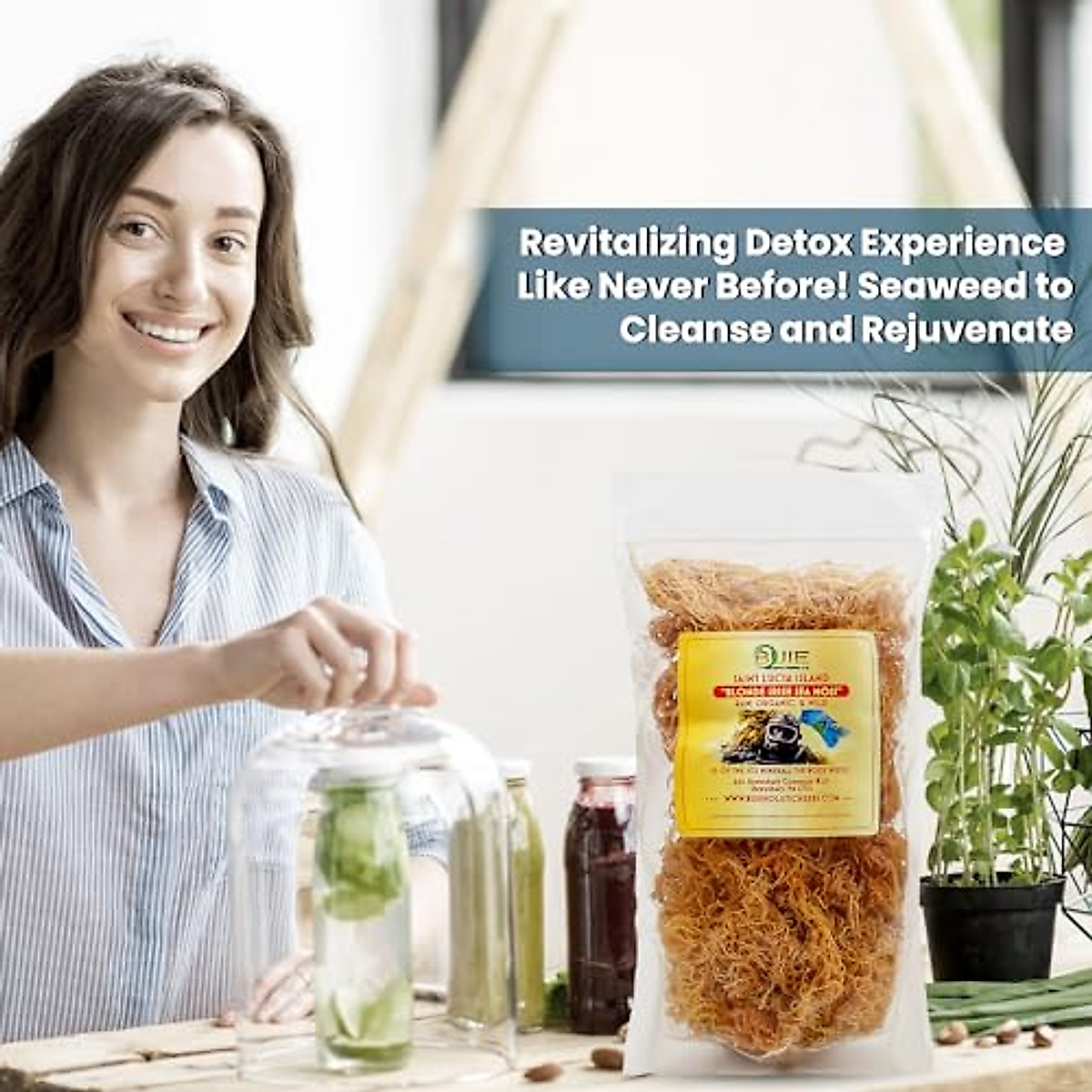 BUIE HOLISTIC HERBS Golden Irish Sea Moss, Pure Wildcrafted, Nutrient-Rich, Dr. Sebi Inspired - Makes 120+ oz Gel | Pure & Natural Raw Gold Irish Sun - Dried Sea Moss for Health & Wellness / (8 oz)