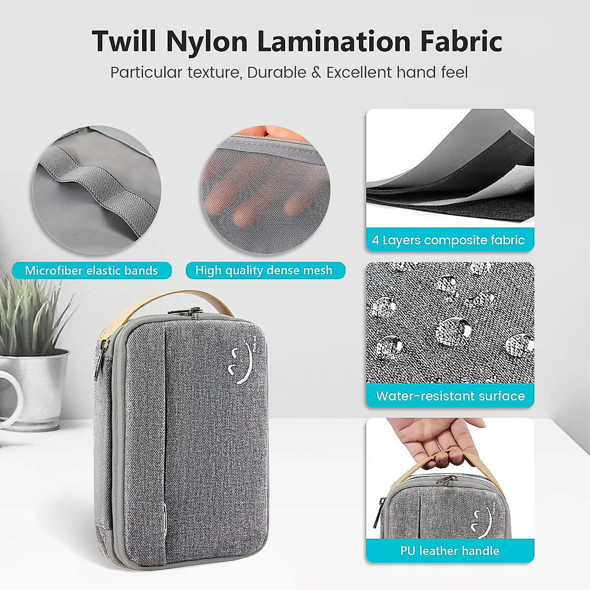 Travelkin Travel Electronic Cord Organizer Travel Case, Travel Cable Organizer Bag For Charger, Phone, Sd Card, Sim Card, Earphone, Usb Drives(Grey)