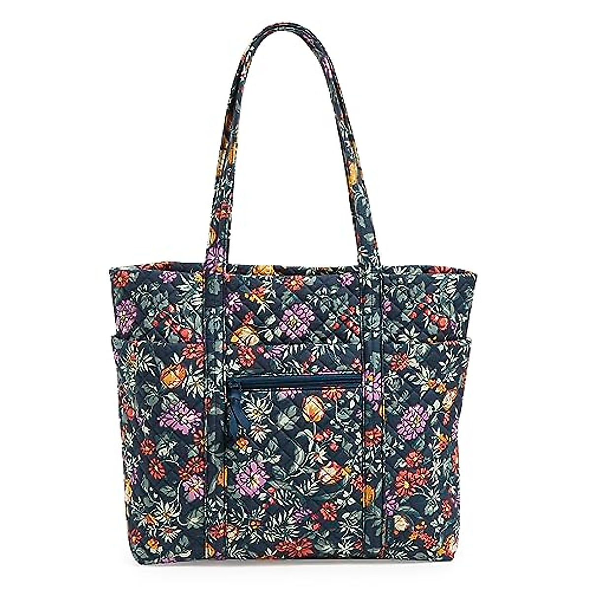 Vera Bradley Women's Cotton Deluxe Vera Tote Bag, Fresh-Cut Floral Green, One Size