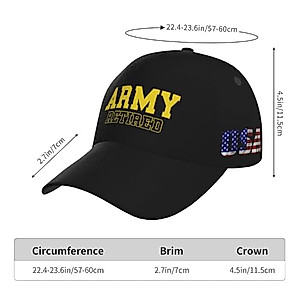 Tavos Army Retired Trucker Hat for Men - Baseball Snapback Cap American Flag