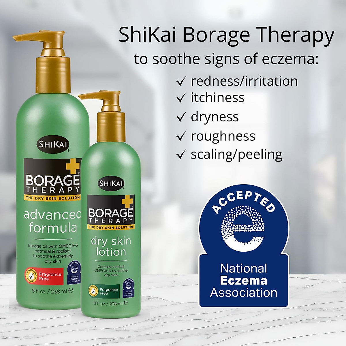 ShiKai Borage Therapy Advanced Formula Body Moisturizer (16 oz) | Fragrance Free | Hydrating Lotion for Dry Hands & Body | With Oatmeal & Shea