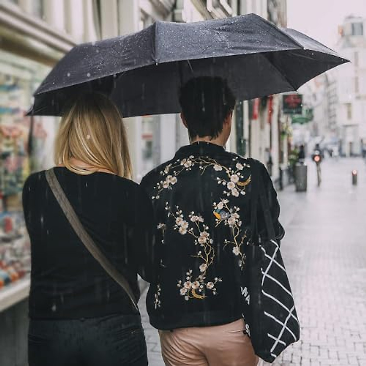 JBM Collapsible Umbrella Large Portable Auto Open Umbrella Compact Travel Umbrella Folding Sun & Rain Protection Windproof Double Reinforced Fiberglass Frame Umbrella for Adults