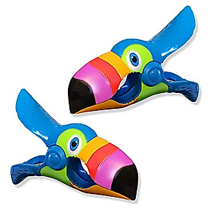O2COOL Bocaclips - Beach Towel Clips For Beach Chairs, Patio And Pool Accessories - (Toucan) 2 Count