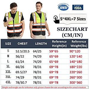 BeautyWill Custom Mesh Safety Vest Customized Logo Class2 High Visibility Reflective Vest with Pockets Construction workwear （Yellow Black，L ）