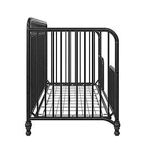 Little Seeds Raven 3-in-1 Convertible Metal Crib, JMPA Certified, Black