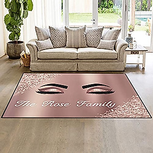 Eyelash Print Area Rug Custom Personalized Carpet for Living Room Yoga Bedroom Playing Room Camping 4'x5.2'