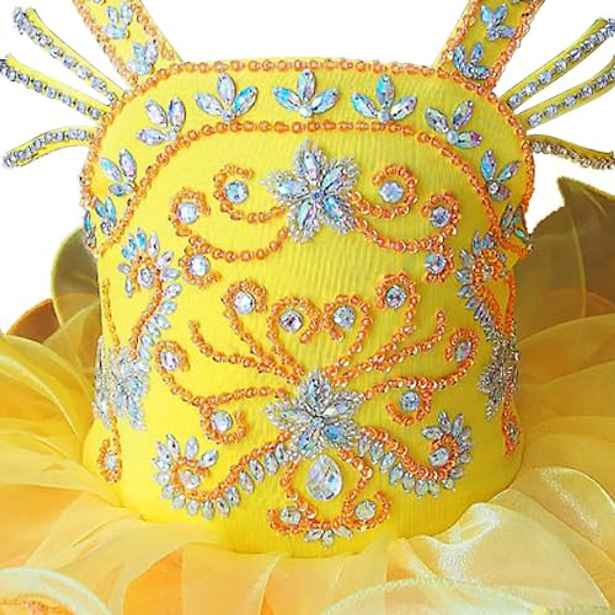 Jenniferwu G123 Infant Toddler Baby Newborn Little Girl's Pageant Party Birthday Dress Yellow Size 3T