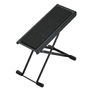 K&M Konig & Meyer 14670.014.55 Footrest | 6 Height Positions Sturdy Non-Skid Rubber Foot Pad for Classical, Acoustic, Electric Guitarists | Professional Grade for all Musicians - German Made - Black
