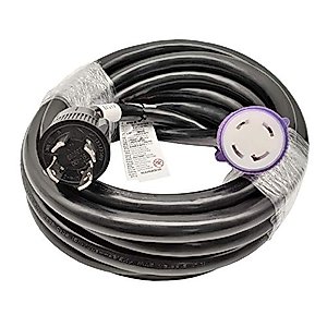Parkworld UL Listed 30amp 4 Prong Generator Transfer Switch Extension Cord, NEMA L14-30P to L14-30R Female with Lighted (25 Feet)