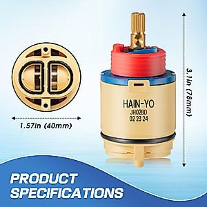 Enhon Pressure Balance Ceramic Disc Cartridge Replacement for OP-340009, Faucet Cartridge Replacement Compatible with Olympia Tub and Shower Valves