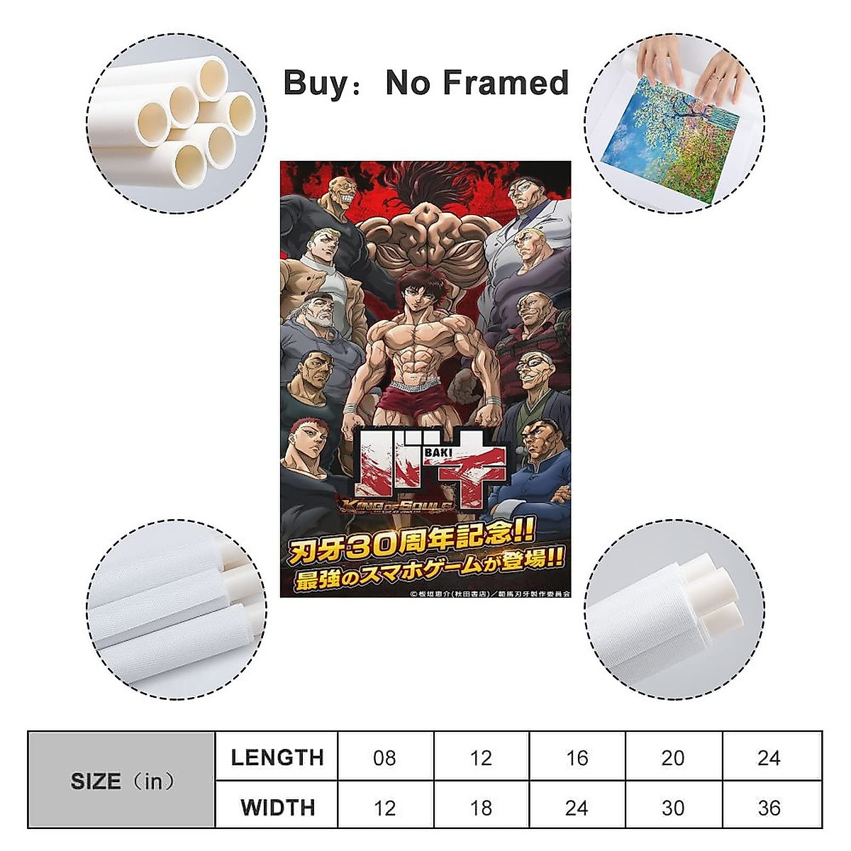 AOMACA Anime Posters Baki The GrapplerCanvas Painting Wall Art Poster for Bedroom Living Room Decor12x18inch(30x45cm)