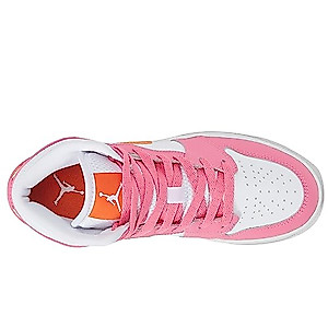 Jordan Boy's Air Jordan 1 Mid (Big Kid) Pinksicle/Safety Orange/White 5.5 Big Kid M