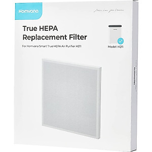 Homvana H211 & H211S Air Purifier Replacement, True HEPA High-Efficiency Activated Carbon Filter, 1 Pack