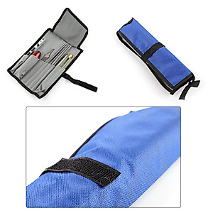 YEFA Upgraded Chainsaw File Kit, Includes 5/32, 3/16, and 7/32 Inch Round Files, Flat File, Handle, Filing Guide, and Pouch, 8 Piece Combo Set for Sharpening Chain Saw Blades (Blue&Black)