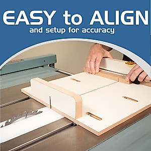 Fulton MDF Crosscut Sled for Table Saw | Aluminum Miter Slot Runners | Adjustable Stop & Transparent Guard | Cut Precise Accurate Miters | Cross Cut Sled For a Table Saw | Angle Table Saw Sled Kit