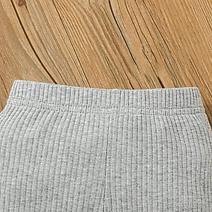 Lala Bear Infant Baby Girl 3 Pack Solid Pants and Casual Leggings Pink & White & Grey 0-3 Months