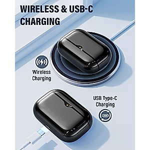 leuxe SOUCON ORYTO Wireless Earbuds 35Hrs Playtime TWS Bluetooth 5.0 Headphones Hi-Fi Stereo Sound in-Ear Earphones Touch Control Headset with Charging Case & Built-in Mic for Call Music, Black