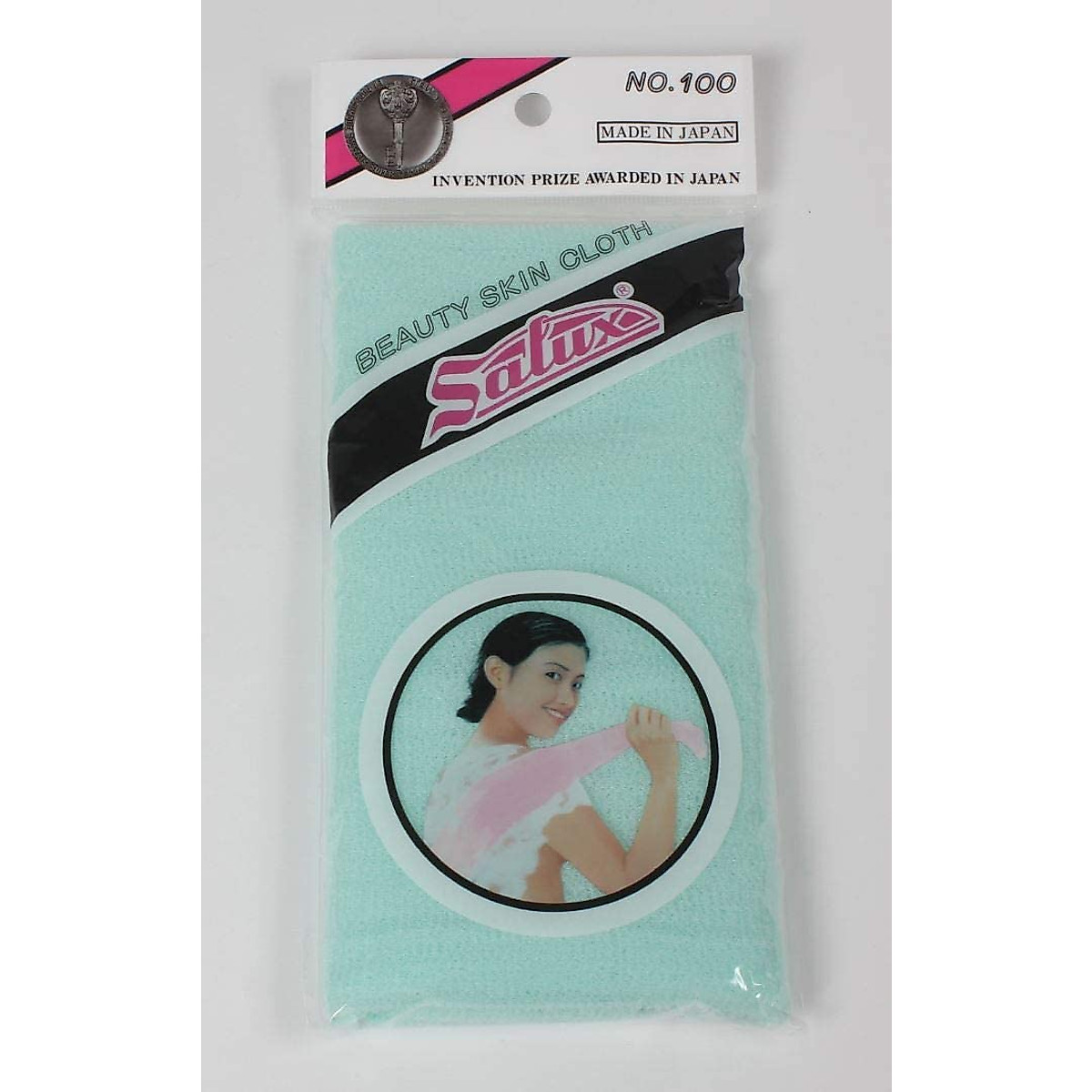 Salux Nylon Japanese Beauty Skin Bath Wash Cloth/Towel- Aquamarine Green