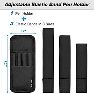 KATOLK Pen Holder for Notebook, Adjustable Elastic Band Pen Holder Pencil Holder Pen Clip for Notebook, Durable Planner Pen Holder, Journal Pen Holder, Pen Sleeve Case for Hard Cover Journals, Books