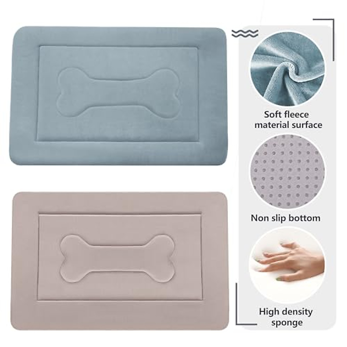 JoicyCo Large Dog Bed Crate Pad Mat 42in Washable Non-Slip Bottom Pet Bed Cat Beds Mattress Kennel Pad