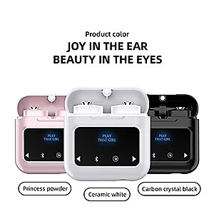 2 in 1 MP3 Player Combo Bluetooth Wireless Earbuds,TWS Bluetooth Earphones with TF Card Slot,30H Playtime with Charging Case Built-in Touch Control LED Screen for Sports Workout Hiking(Pink)