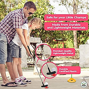 (Lab Tested) - Premium Kids Golf Clubs 3-5 - Kids Golf Set - Toy Golf Set - Toddler Golf Set - Golf Toys for Kids - Mini Golf Set - Baby Toddler Golf Clubs - Plastic Play Golf Clubs - Age 2 3 4 5 6