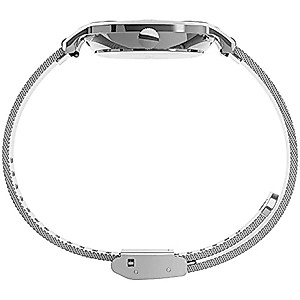 Timex Women's Transcend 31mm Watch – Silver-Tone Case Silver-Tone Dial with Multicolored Stones & Stainless Steel Mesh Bracelet