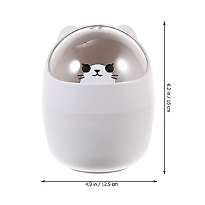 BESPORTBLE Desktop Mini Trash Bin with Shake Lid Cute Desktop Trash Can Plastic Wastebasket Countertop Garbage Storage Bucket Small Waste Bin for Desk Car Office Kitchen, 6.2 * 4.9in