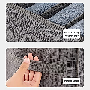 SLDHFE Wardrobe Clothes Organizer 7 Grid, Non-Woven Fabric Closet Drawers Storage Organizers for Jeans Pants Baby Bra Underwear Shirt Folded Sweater Clothing (M)