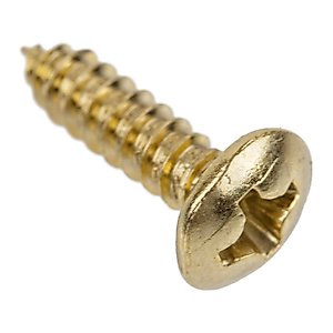 #5 x 1/2" Brass Pan Head Philips Drive Wood Screws | Pack of 25 | Self Tapping Screws for Wood Antique or Modern Furniture | SCR-C1060-RP5012BPPK