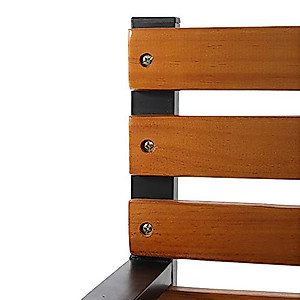 Garden Bench,Outdoor Bench Patio Bench for Metal Bench Park with Armrests Sturdy Hardwood Cast Iron for Yard (48")