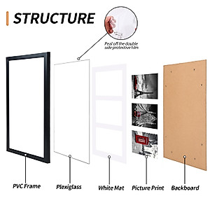 Fixwal 8x14 Collage Picture Frame with Three Openings for Displaying 4x6 Pictures, 4x6 Picture Frame Collage, Gallery Wall Frame, Multi Picture Frames for Wall Decor
