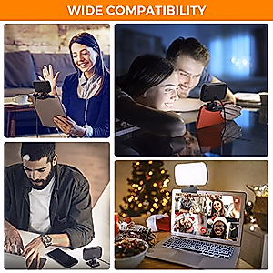 Video Conference Lighting, Webcam Lighting for Remote Working, Zoom Lighting for Laptop/Computer, Zoom Calls, Live Streaming, Self Broadcasting, Video Light for Zoom Meeting with Sturdy Clip
