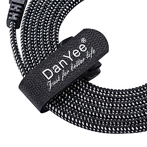 Cat 8 Ethernet Cable, DanYee Nylon Braided 10ft High Speed Network Cable LAN Cable Wires CAT 8 RJ45 Ethernet Cable Cord 3ft 10ft 16ft 26ft 33ft 50ft 66ft 100ft (Black 10ft)