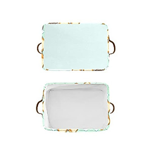 Woodland Owl Green Foldable Custom Personalized Name Storage Bins Basket Cubic Clothes Supplies Organizer,Durable Handle