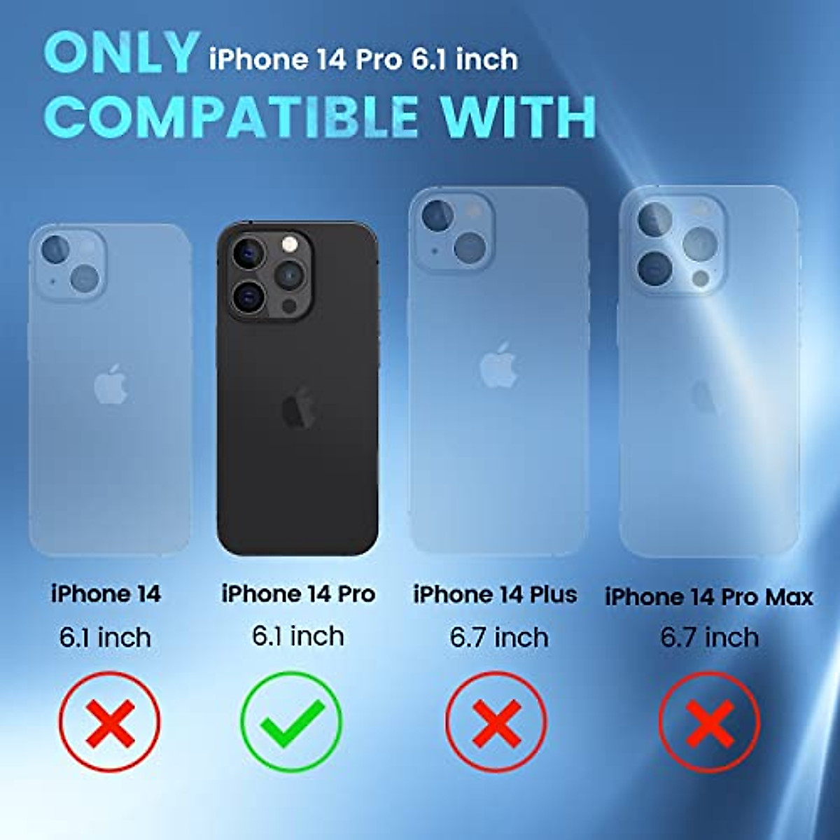 NULETO Designed for iPhone 14 Pro Case, with Screen Protector & Stand & Slide Camera Cover, Full-Body Rugged Shockproof Protective Cover for iPhone 14 Pro Built-in 360° Rotate Ring Kickstand - Black