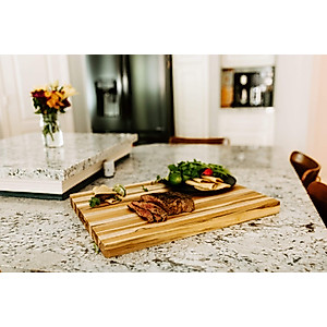 Terra Teak Extra Large Cutting Board 24 x 18 Inch - Thick Brazilian Teak Wood