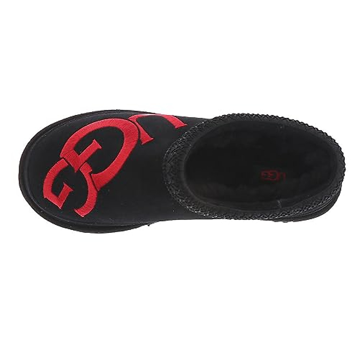 UGG Men's Tasman Logo Slipper, Black / Samba Red, 11