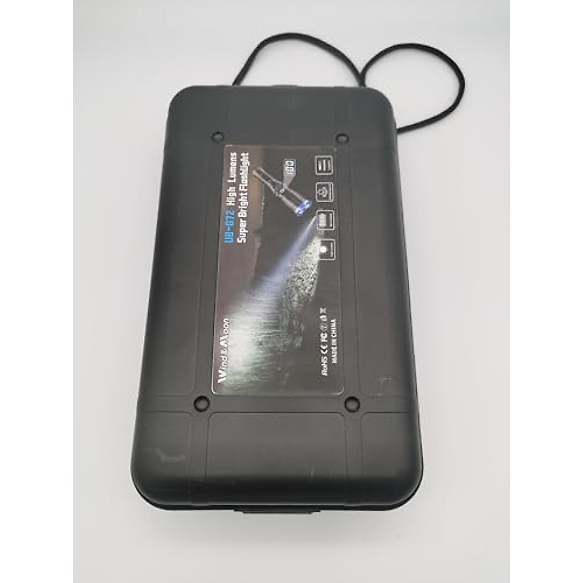 Wind&Moon Powerful Flashlights High Lumens Rechargeable,10000 Lumen Led Strong Handheld Flashlight,IPX6 Waterproof Flashlight for Home Camping Emergencies,USB Battery Operated,Adjustable Focus