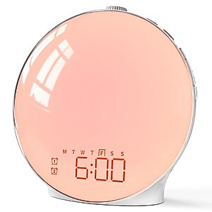 MOMILLA Sunrise Alarm Clock, Wake-up Light Compatible with Alexa, Dual Alarms with FM Radio, Snooze Function for Heavy Sleepers, Adults&Kids- Alarm Clock Standard Version